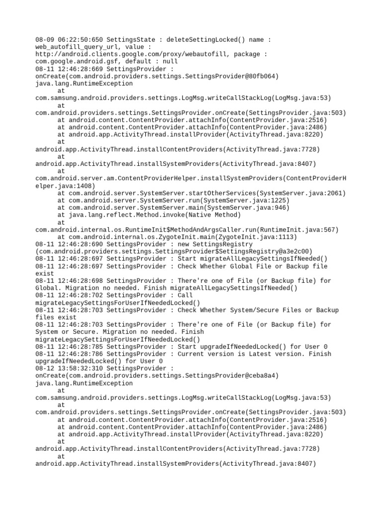settingsprovider | PDF | Java (Programming Language) | Backup