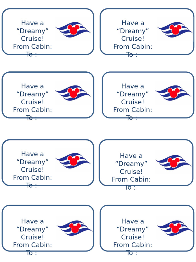 Disney DCL Gift Labels | PDF