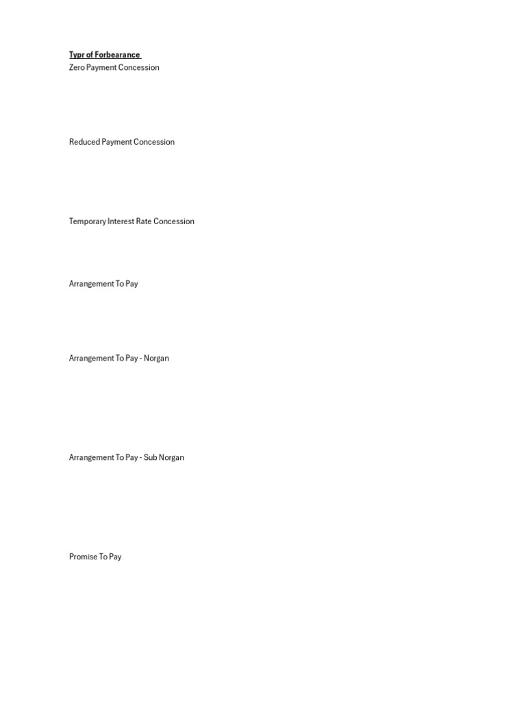 Forbearance Excel Sheet | PDF | Credit | Finance & Money Management