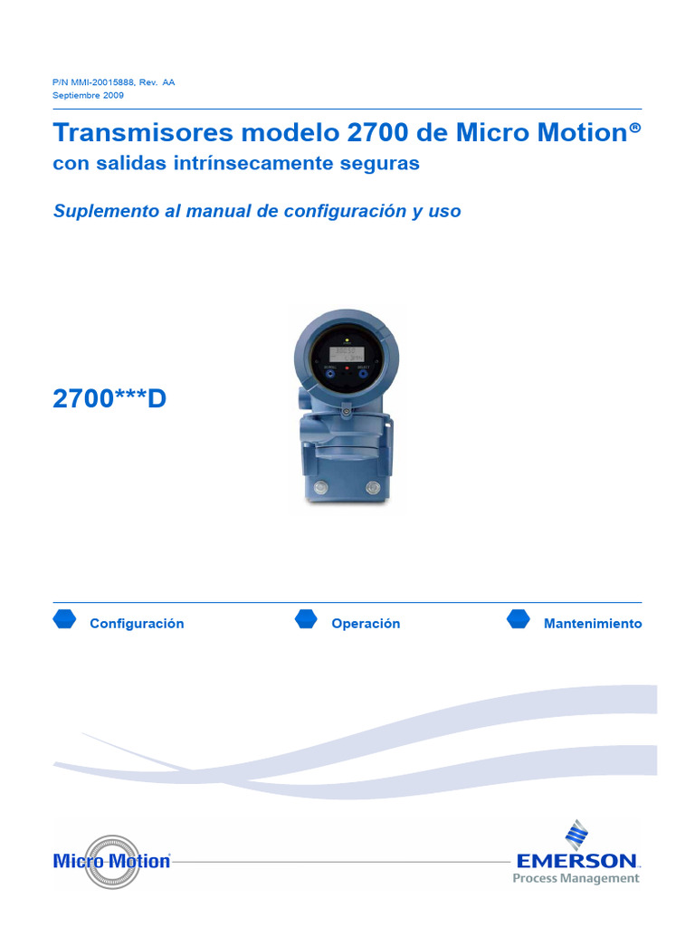 Manuals Guides Transmisores Modelo 2700 Con Salidas Intrínsecamente ...