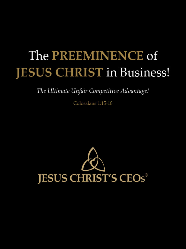 Jesus Christ's Role in Business Success | PDF | Jesus | Holy Spirit