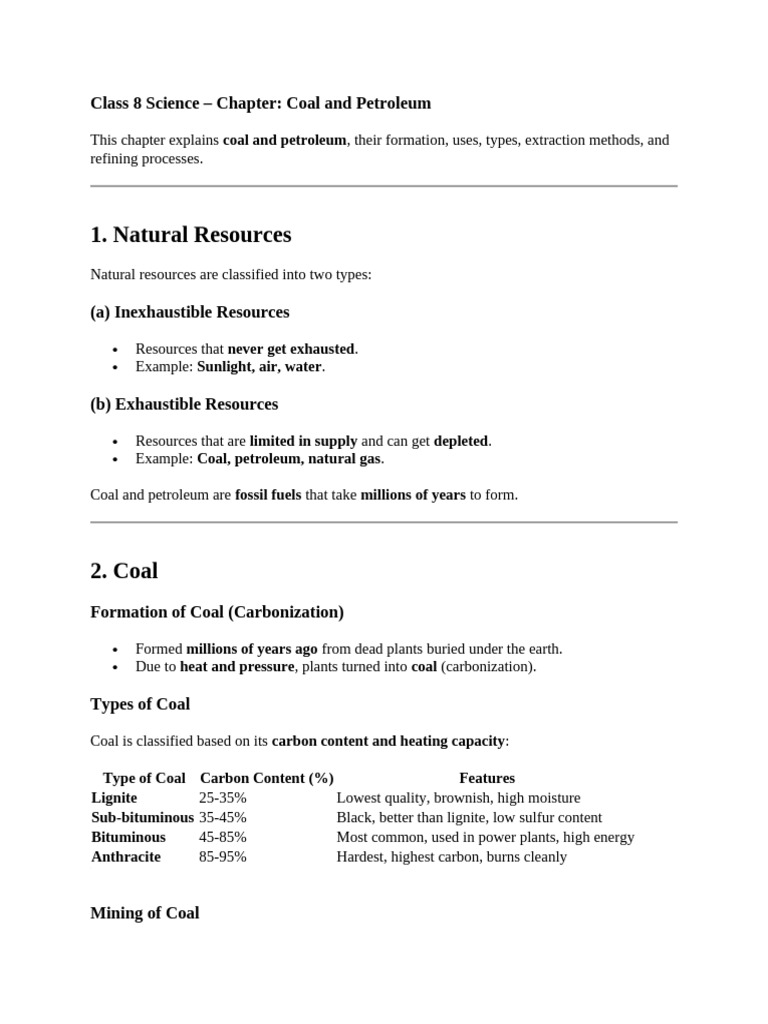 Coal and Petroleum | PDF | Coal | Fuels