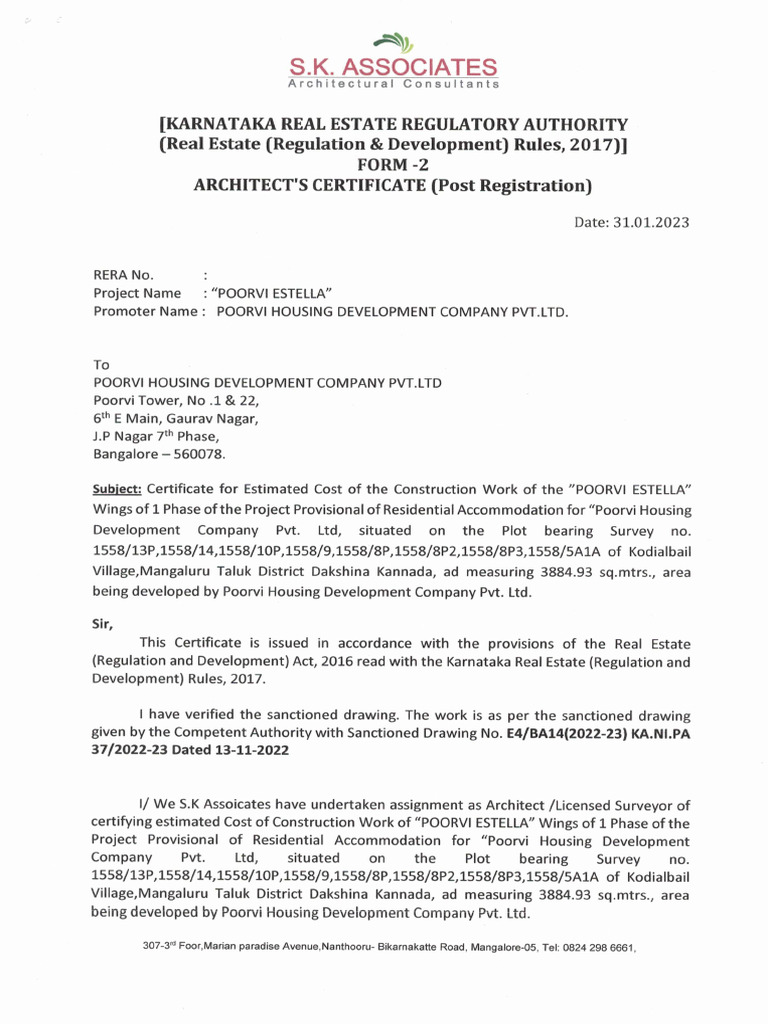 Architect Certificate With Regn Cert | PDF