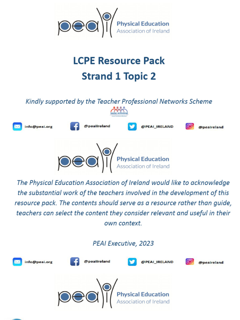 PEAI LCPE Resource Pack Topic Two | PDF | Physical Fitness | Strength ...