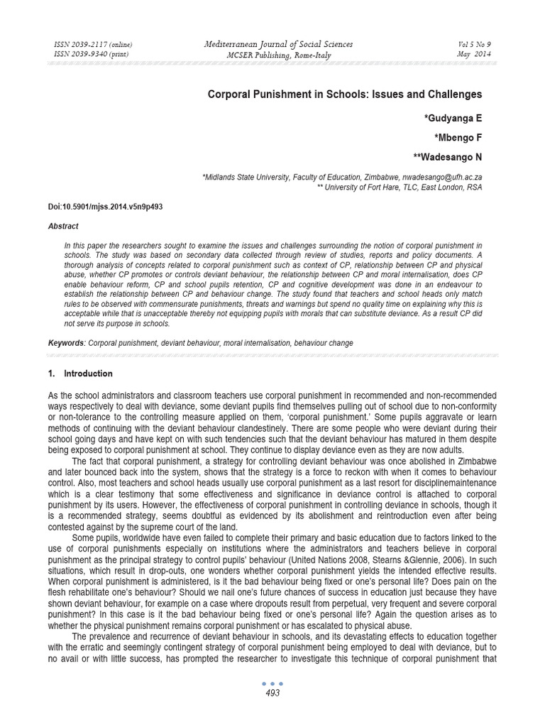 Corporal Punishment in Schools Issues An | PDF | Corporal Punishment In ...