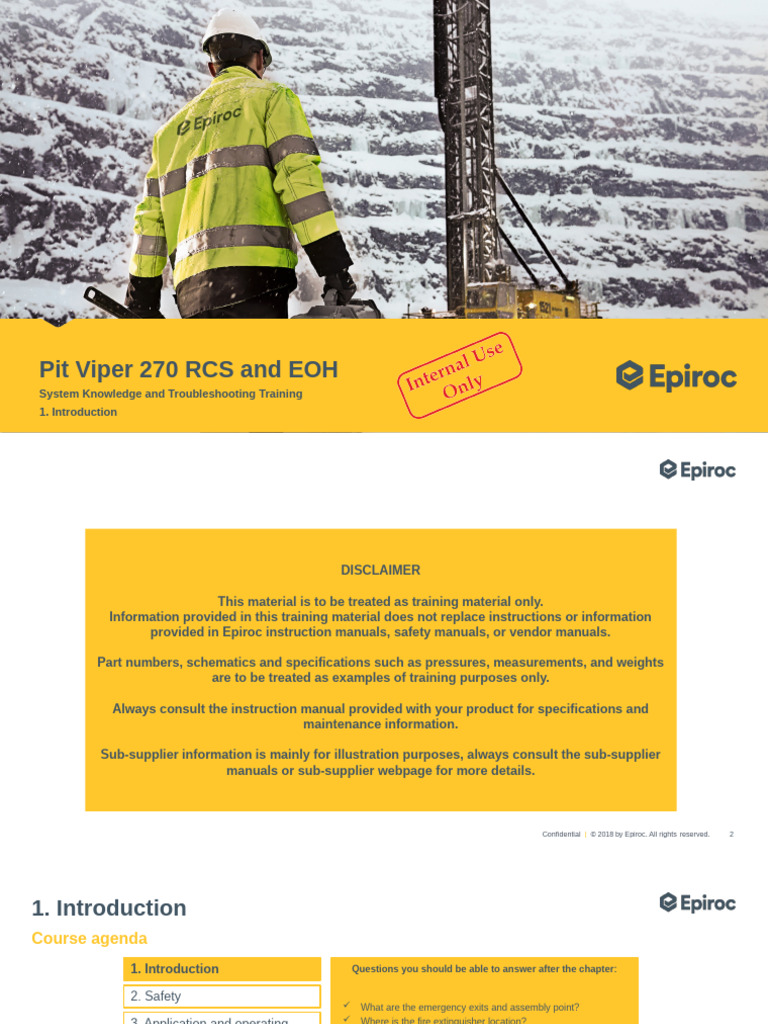 Epiroc Pit Viper 271 Training Overview | PDF