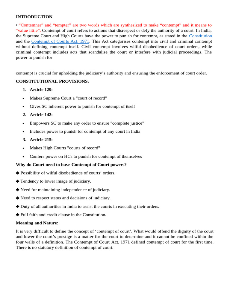 Understanding Contempt of Court in India | PDF | Contempt Of Court ...