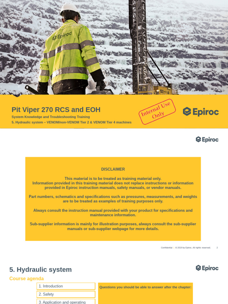 05 Hydraulic System PV 270 en v2.0 Epiroc | PDF | Pump | Filtration