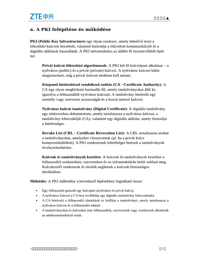 Tétel PKI | PDF