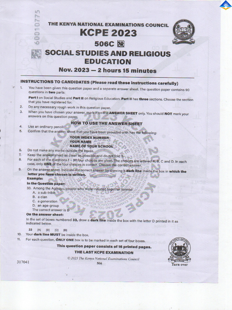 SST Kcpe 2023 | PDF