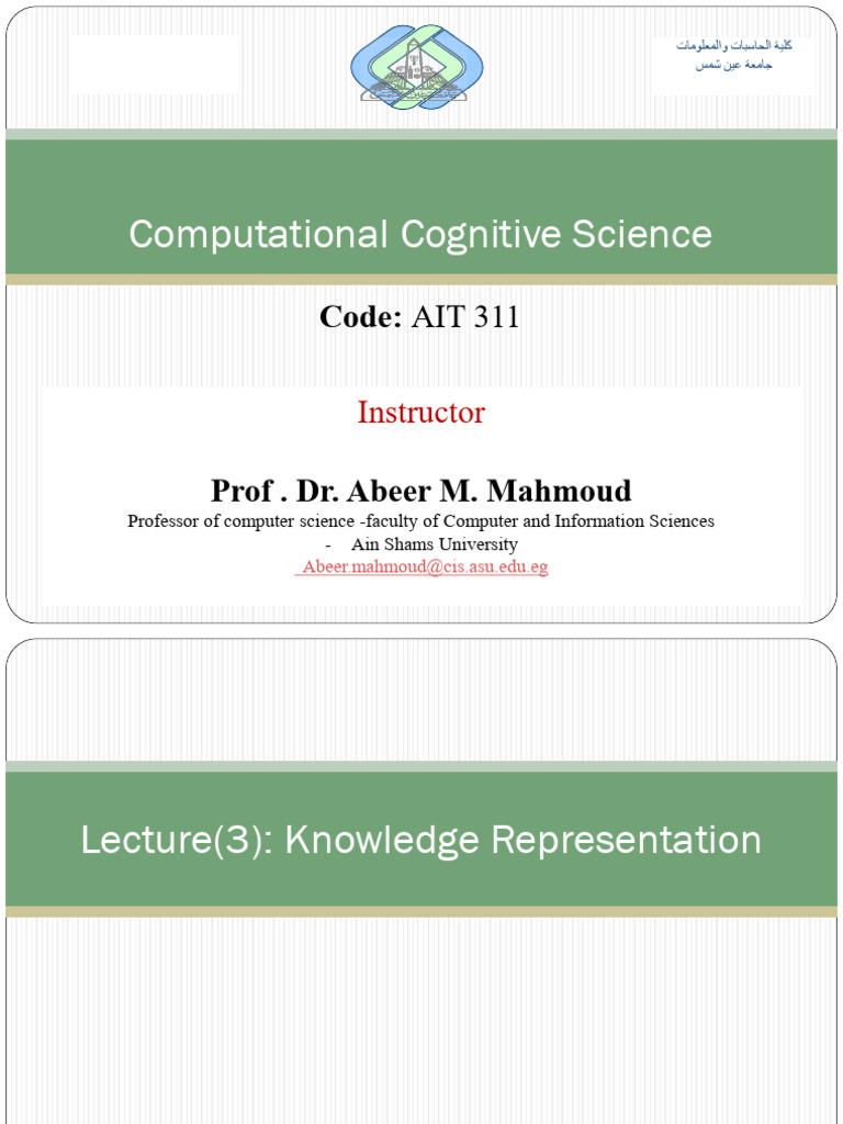 02-Knowledge Representation-2025 | PDF | Inference | Knowledge Representation And Reasoning