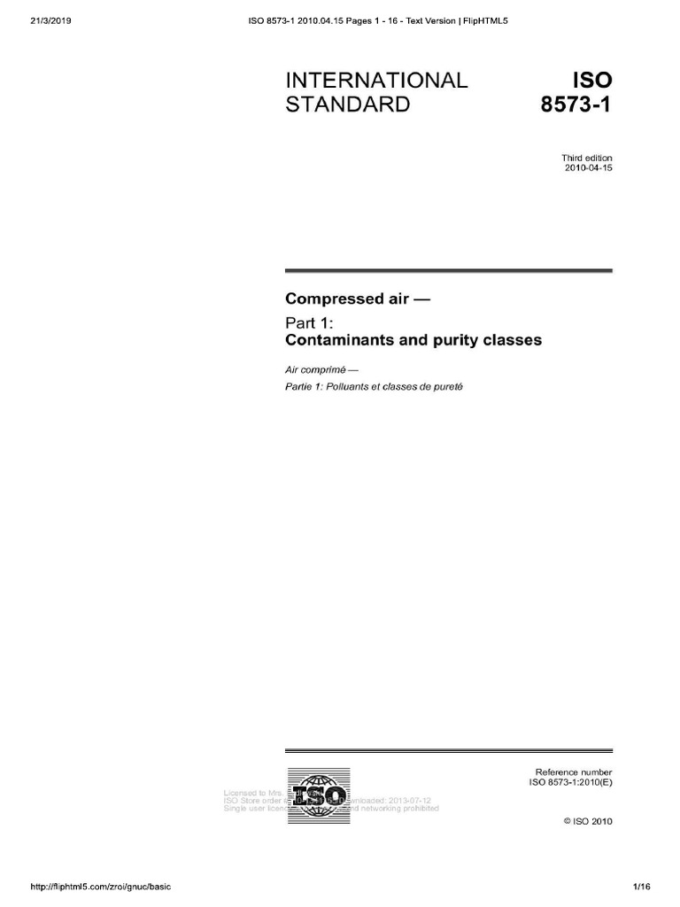 Iso 8573-1 | PDF