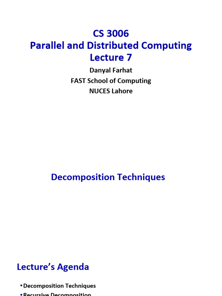 Decomposition Techniques in Parallel Computing | PDF | Computational ...