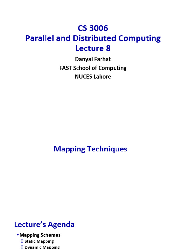 Lecture 8 Mapping Techniques | PDF | Load Balancing (Computing) | Applied Mathematics
