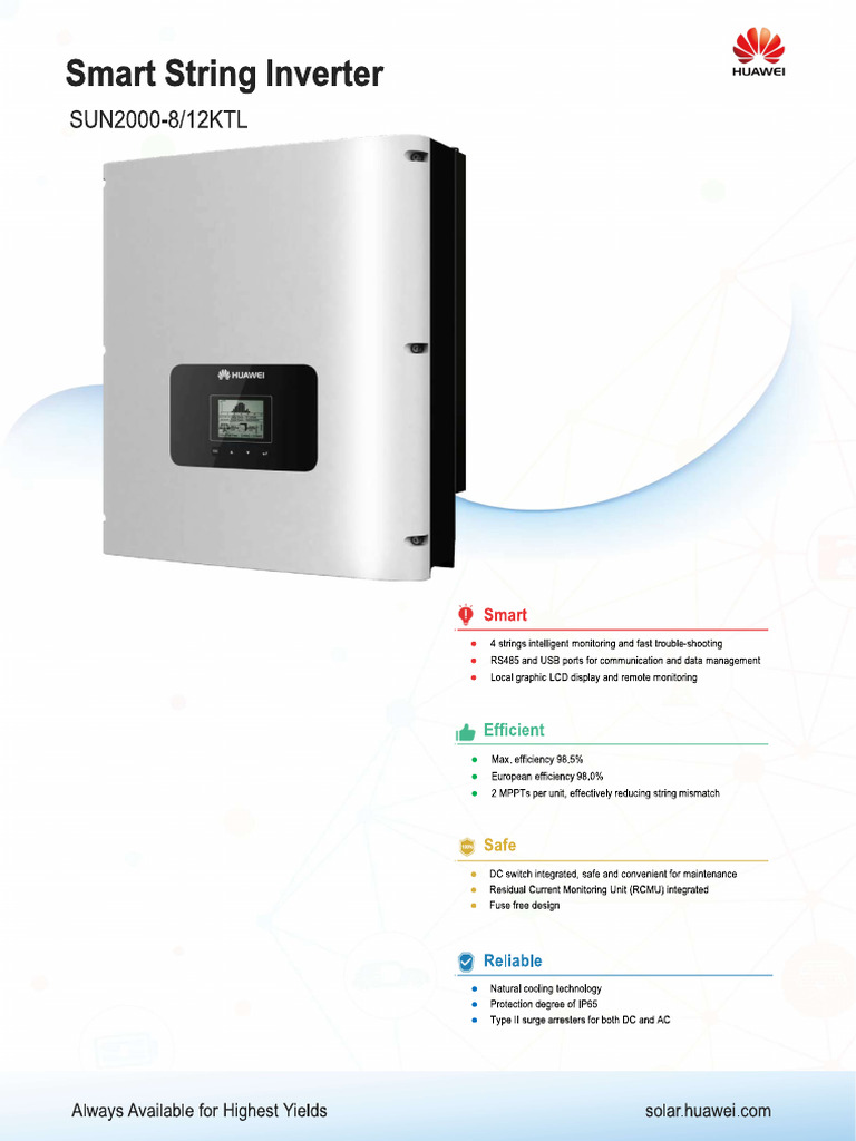 Datasheet - Inversor - 8kw Huawei | PDF