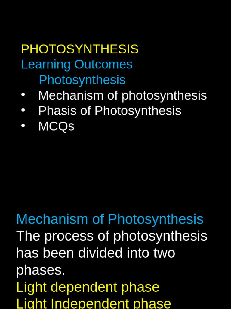 Ch. 4 L # 5 Mechanism of Photosynthesis, Light Dependent Phase (Light ...