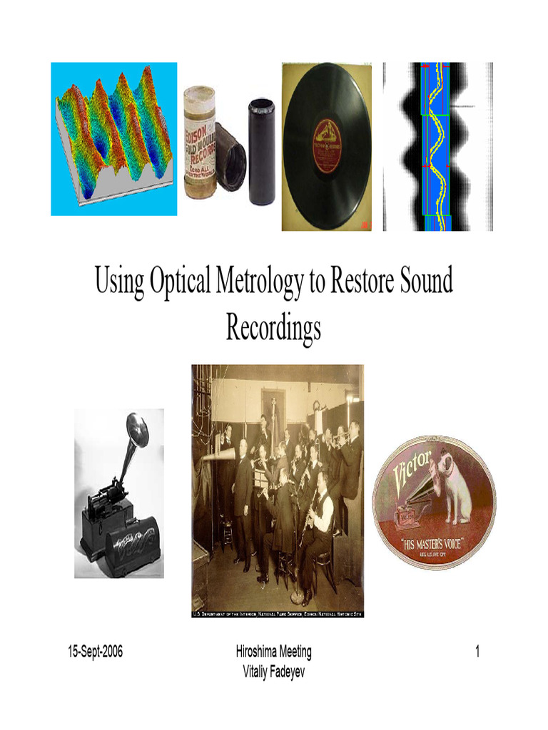 Using Optical Metrology To Restore Sound Recordings | PDF | Phonograph | Image Scanner
