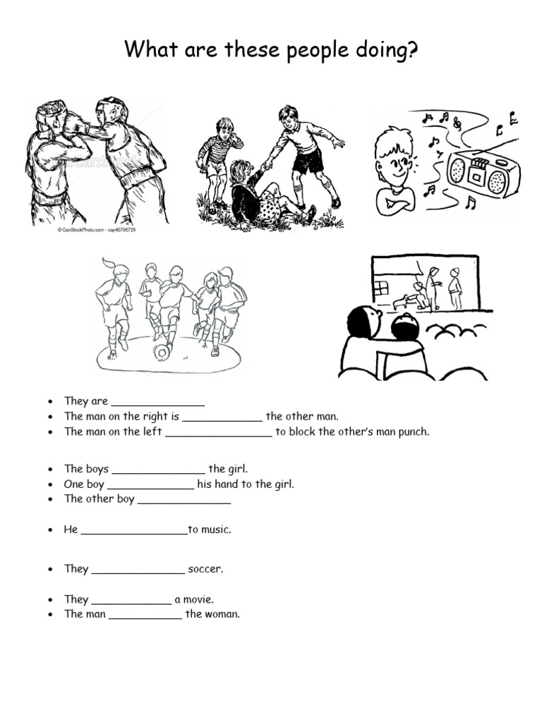 Whatare These People Doing - Worksheet | PDF | Linguistics | Language ...