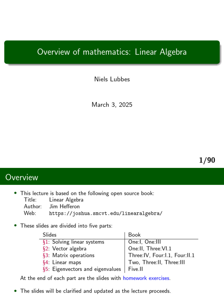 Linear Algebra: Solving Systems Overview | PDF | System Of Linear ...
