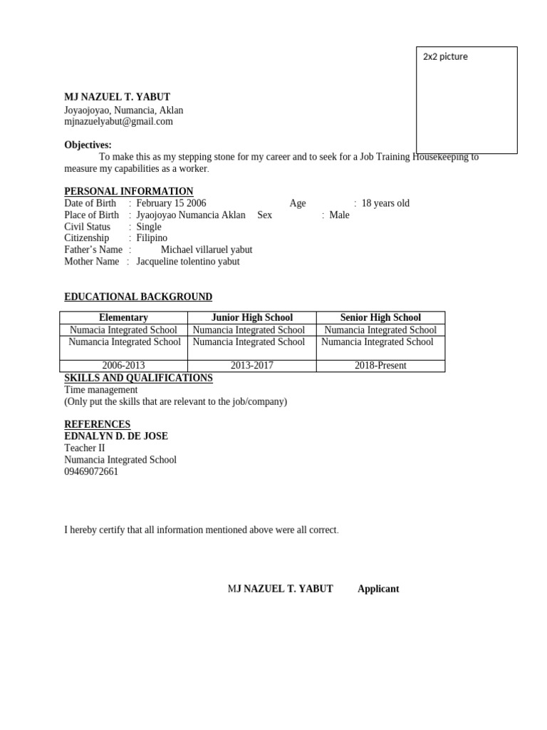 Resume For MJ Nazuel | PDF