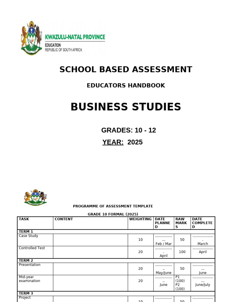 BSTD Handbook for SBA 2024 | PDF | Cognition | Evaluation Methods