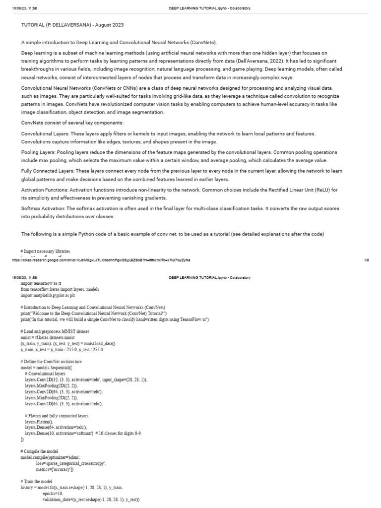 DEEPLEARNINGTUTORIAL Ipynb-Colaboratory | PDF | Computing | Computational Neuroscience