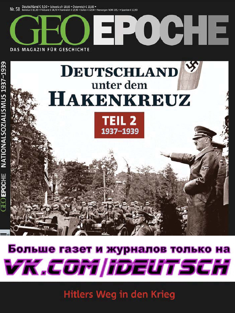 GEO Epoche 58 - Deutschland Unter Dem Hakenkreuz Teil 2 1937-1939 | PDF