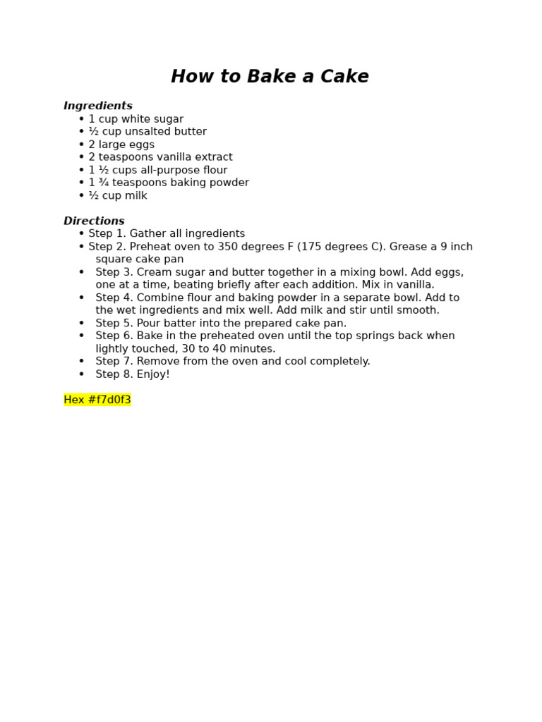 Easy Cake Baking Guide Pdf