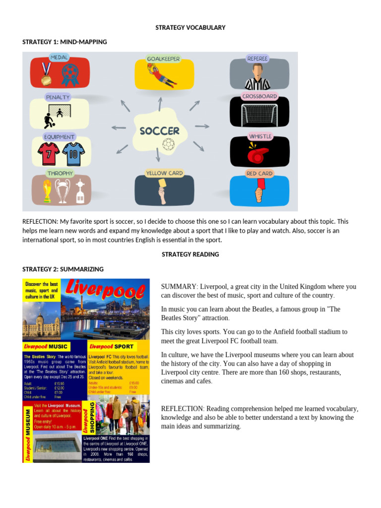 Soccer Vocabulary Learning Strategies | PDF