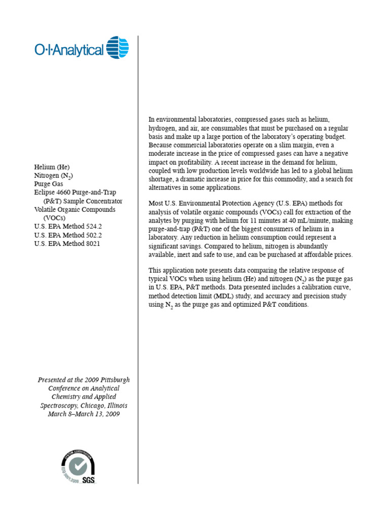 3261app OI Purge and Trap with Nitrogen Purge Gas | PDF | Gas ...