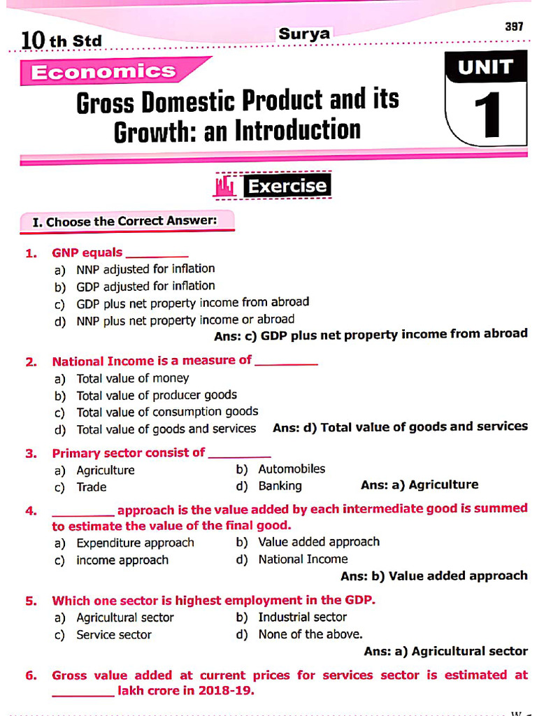 Economics 1 Gross Domestic Product | PDF