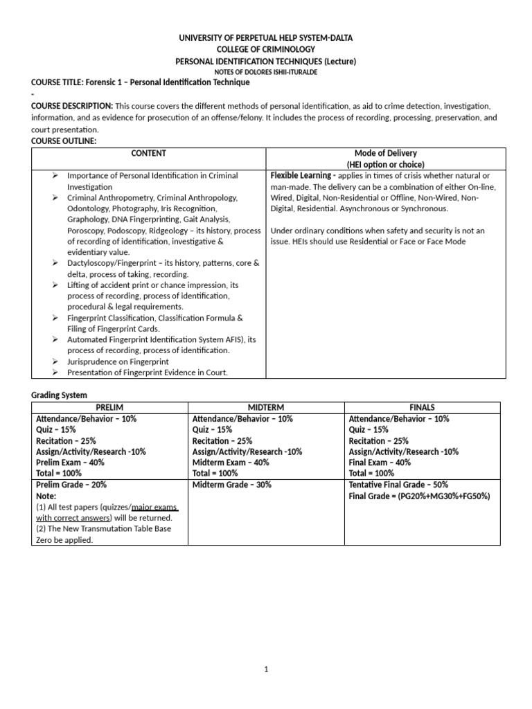 Personal Identification Techniques Notes | PDF | Nucleic Acid Sequence ...