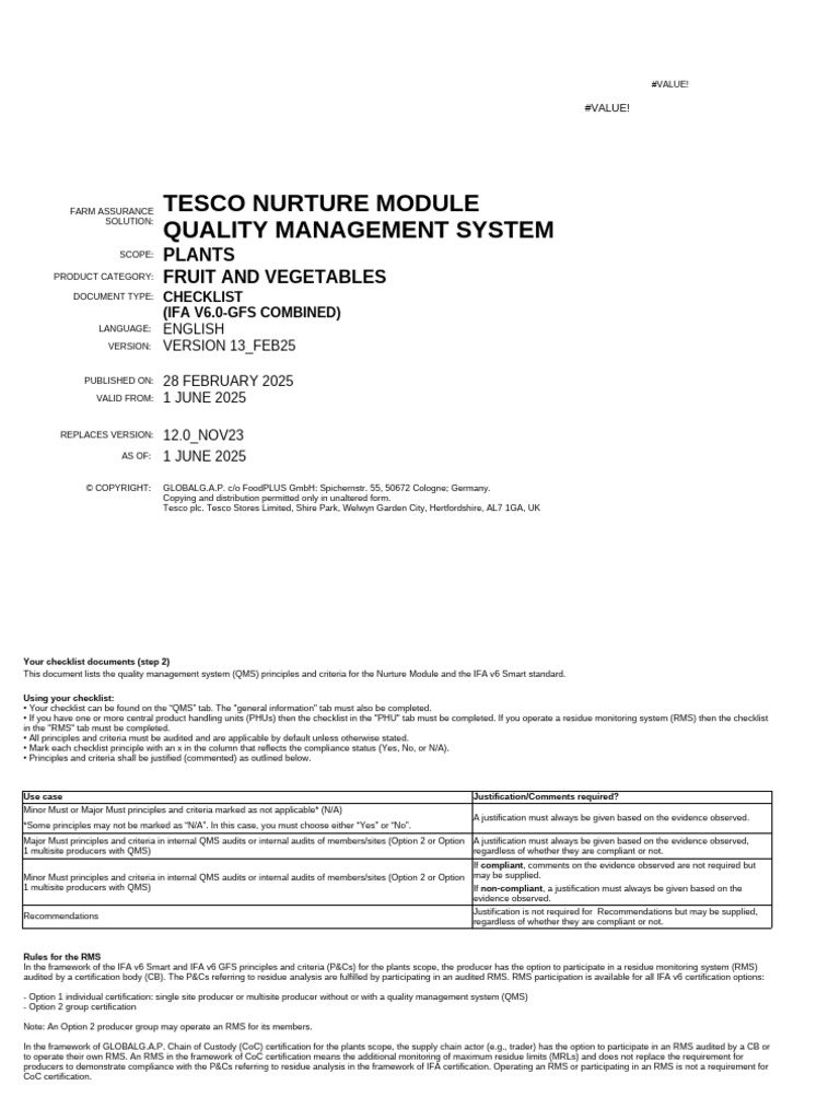 Nurture Module QMS CL v13 0 Feb25 IFA v6 GFS Protected en | PDF ...