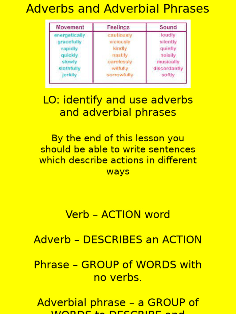 Understanding Adverbs and Phrases | PDF