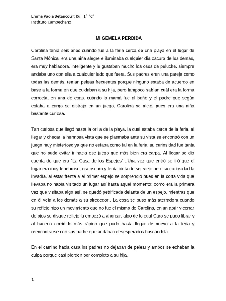 Mi Gemela Perdida | PDF