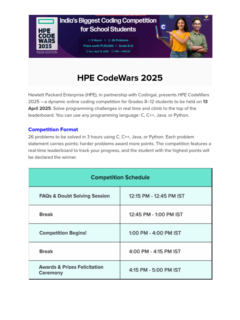 HPE CodeWars 2025 (1) | PDF