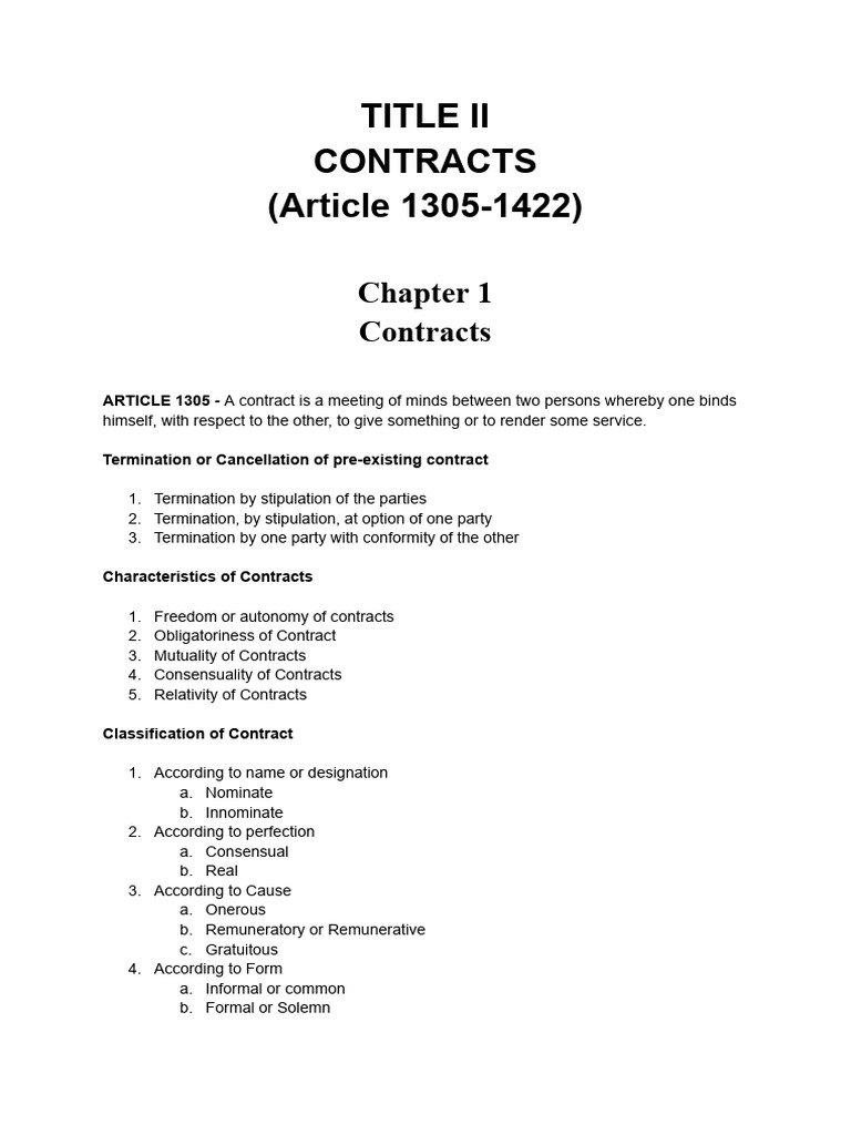 Overview of Contract Law Principles | PDF | Offer And Acceptance ...