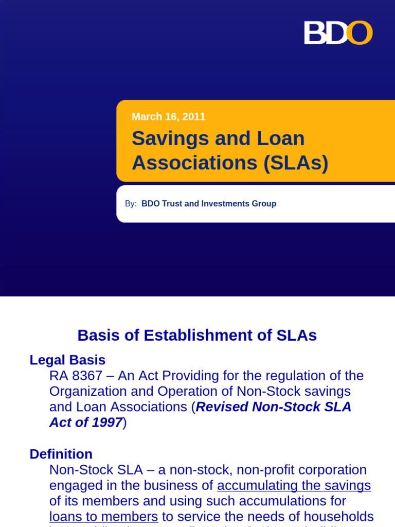 Savings and Loan Associations | PDF | Loans | Securities (Finance)