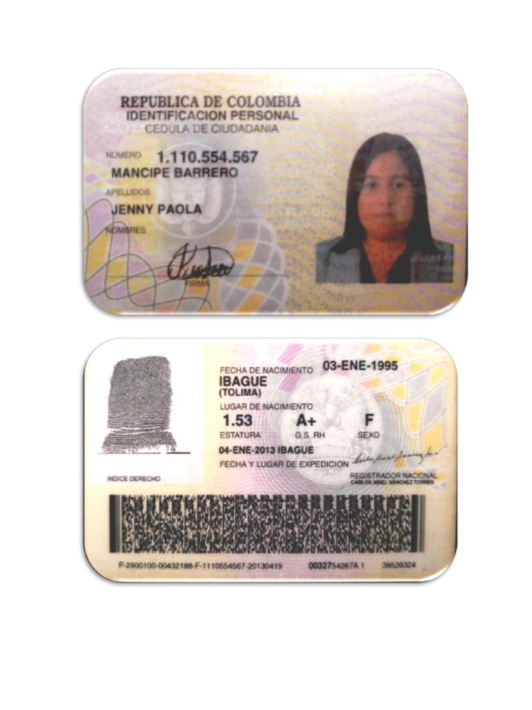 Cedula Jenny Mancipe | PDF