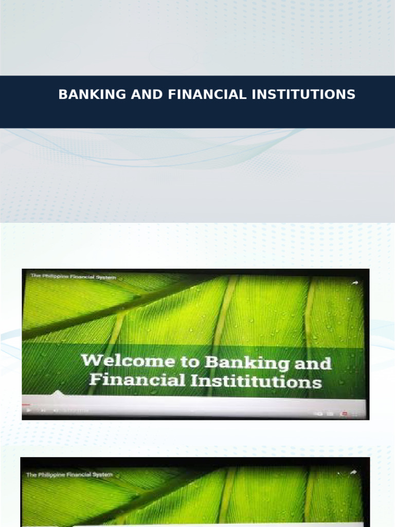 Overview of Banking Services and Roles | PDF | Banks | Savings And Loan ...