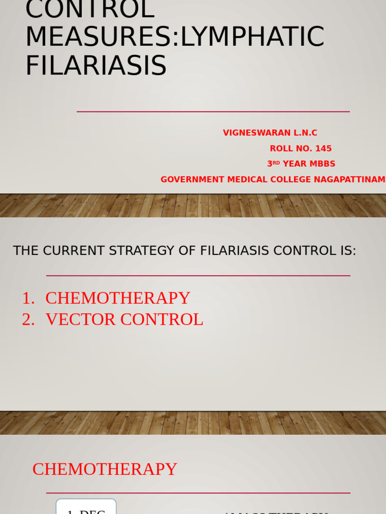 145.lymphatic Filariasis - Control Measures | PDF | Clinical Medicine ...