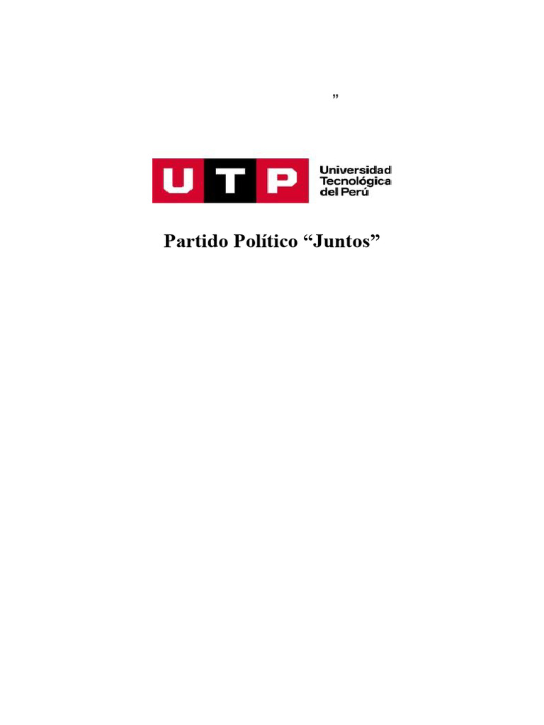 Partido Político "Juntos": Propuestas y Visión | PDF | Iniciativa ...