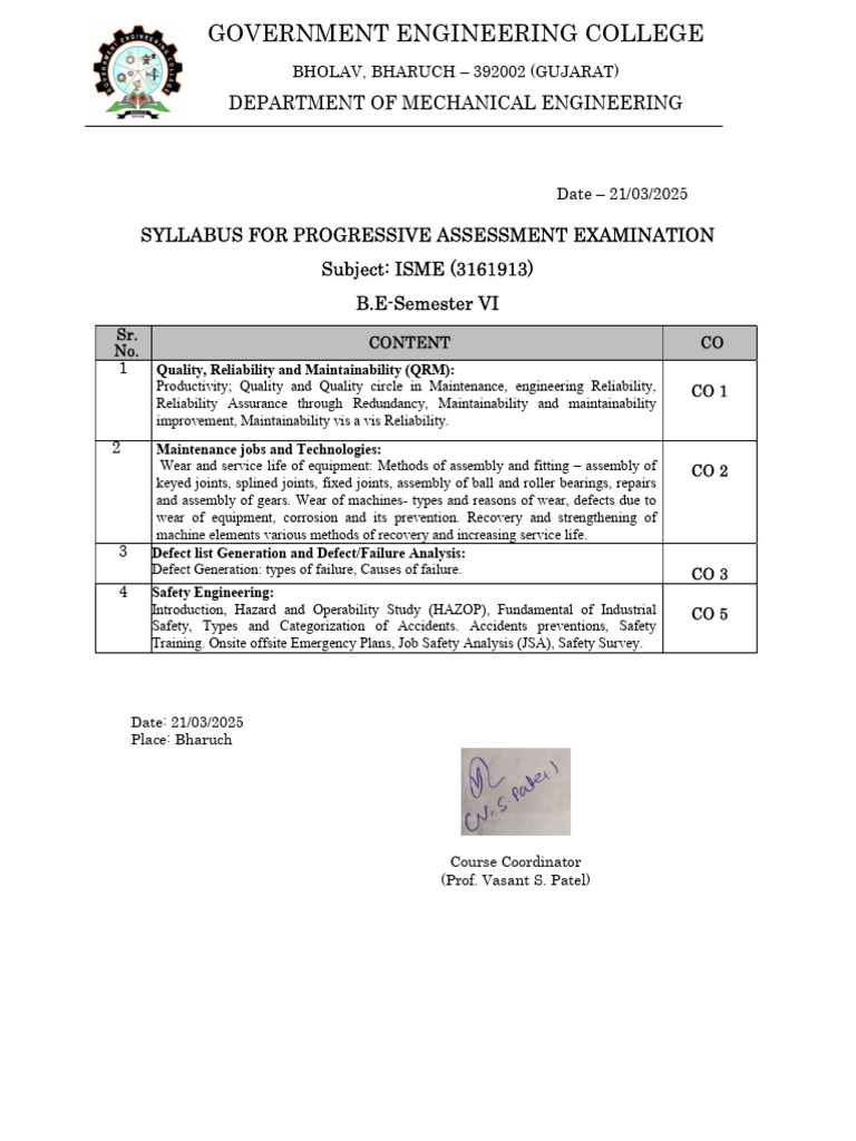 ISME - Mid Sem Syllabus | PDF