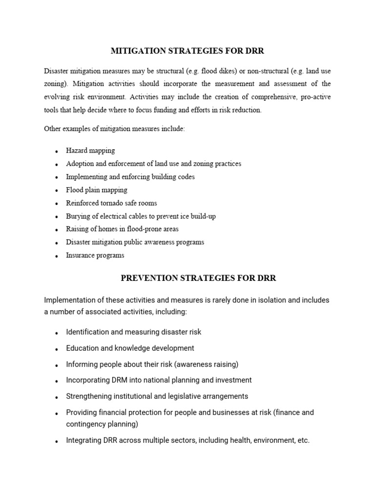 Effective Disaster Risk Reduction Strategies | PDF