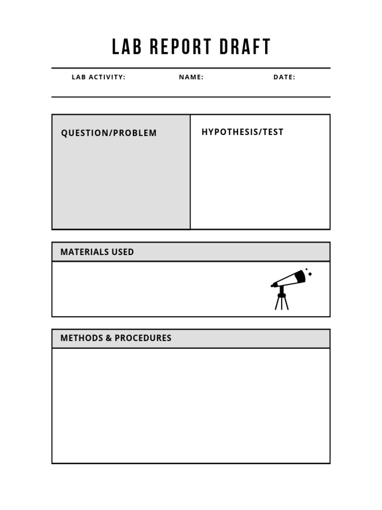 Lab Report Draft: Hypothesis/Test Question/Problem | PDF
