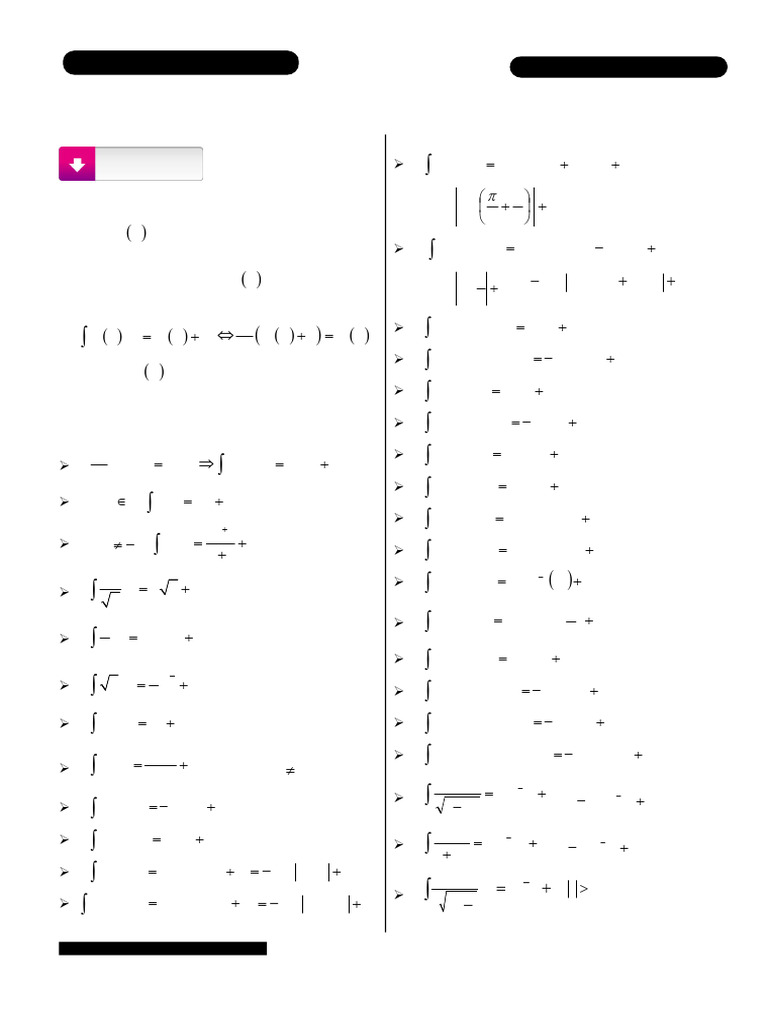 Indefinite Integrals (1) | PDF | Area | Mathematical Concepts