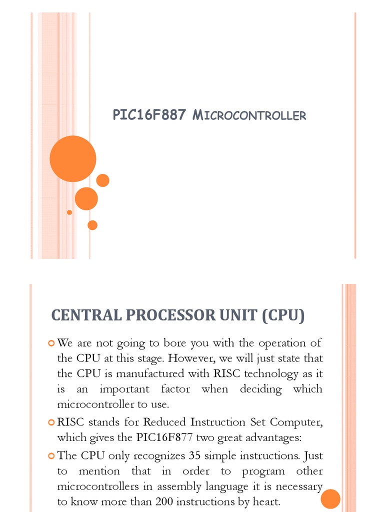 5 PIC16F887 Microcontroller | PDF | Microcontroller | Central Processing Unit