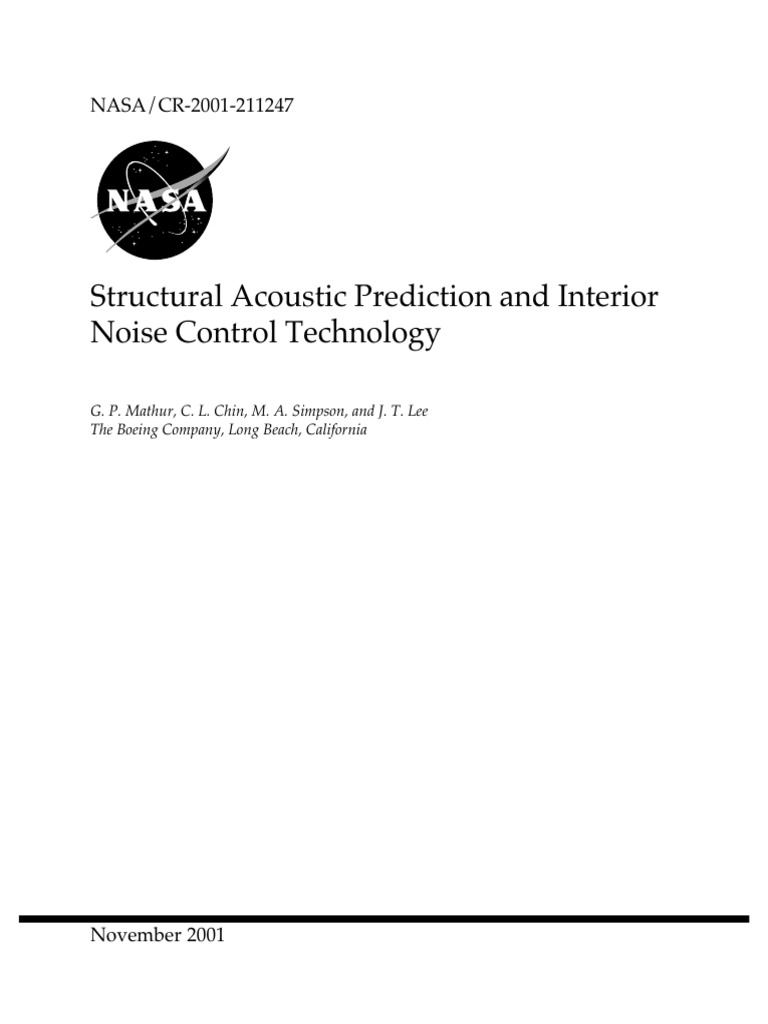 NASA CR-2001-211247 - Structural Acoustic Prediction and Interior Noise ...