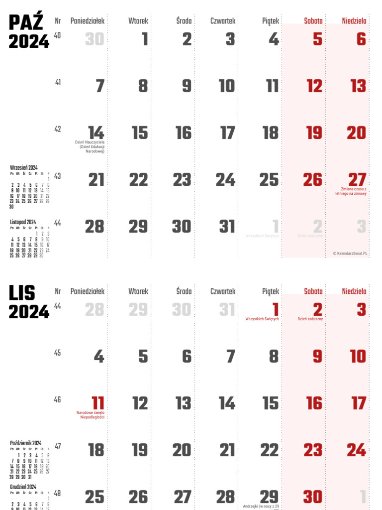 Pazdziernik 2024 - Wrzesien 2025 | PDF