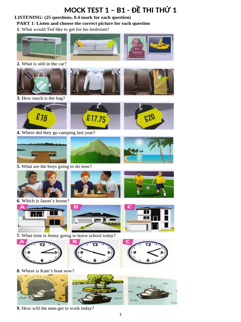 Đề B1 Mẫu 1 - Student Version | PDF | Workweek And Weekend